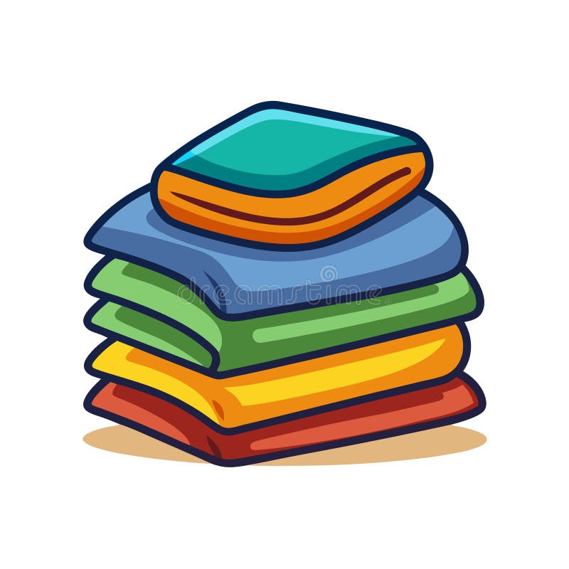 Stack of Clothes Icon, Cartoon Style Stock Vector - Illustration of ...