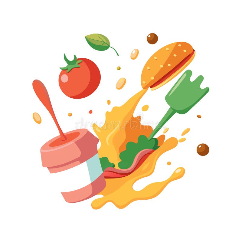 Dynamic Fast Food Composition Stock Illustrations – 613 Dynamic Fast ...