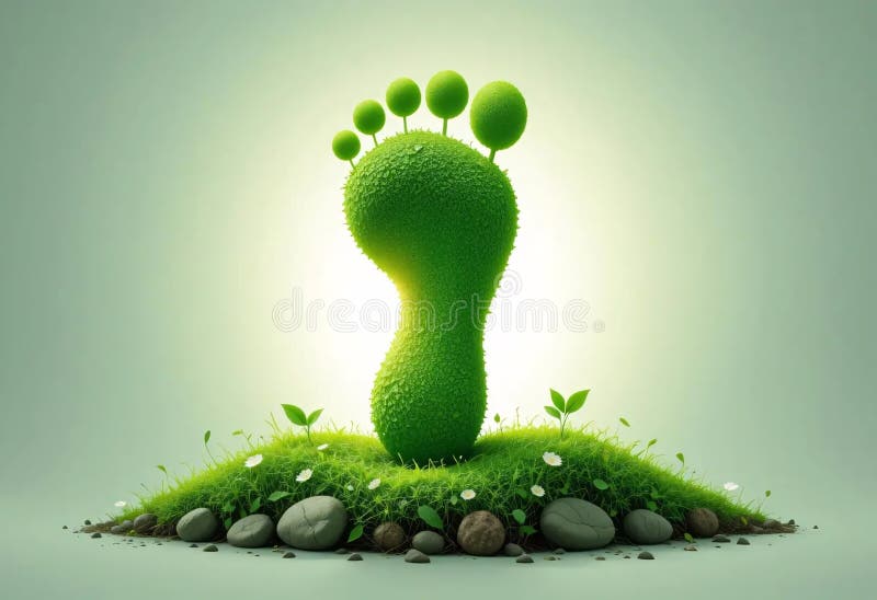 Cartoon footprint green stock illustration. Illustration of ...