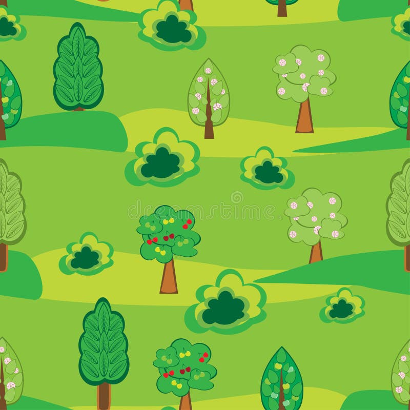 Cartoon forest stock vector. Illustration of pastel, flower - 18823229