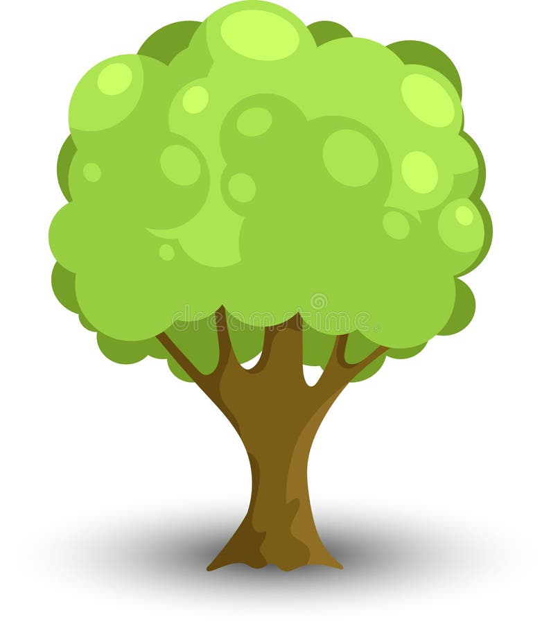 Cartoon Forest or Park Tree Isolated on White Background. Vector ...