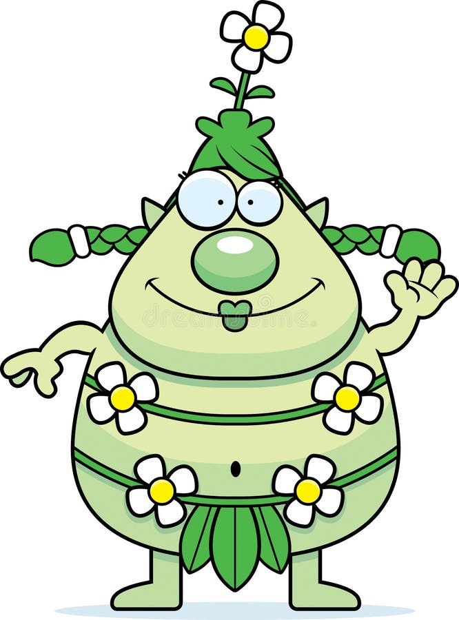 Cartoon Forest Sprite Waving Stock Vector - Illustration of nymph ...