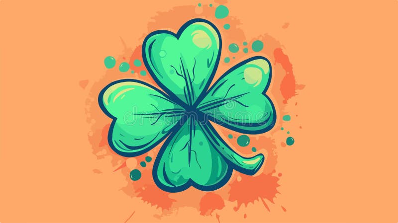 Cartoon Four-Leaf Clover Icon in Comic Style Stock Vector ...