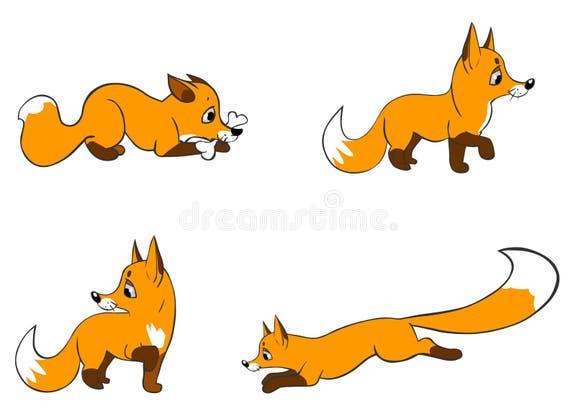 Running Cartoon Red Foxes Stock Illustrations – 75 Running Cartoon Red ...
