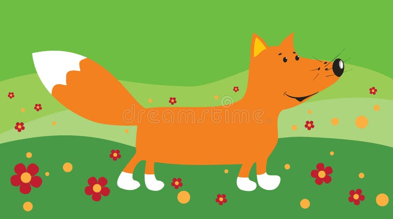 Cartoon frame scene - fox stock illustration. Illustration of standing ...