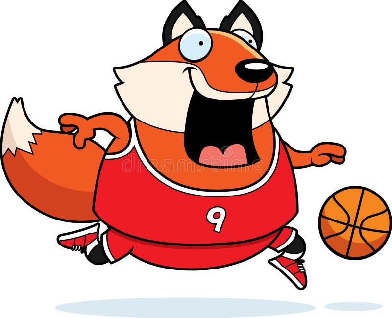 Cartoon Fox Basketball stock vector. Illustration of dribbling - 47478860