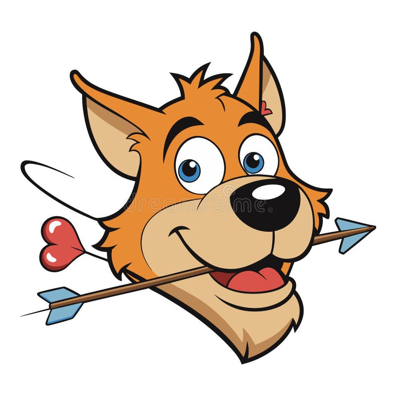 Cartoon Fox with Cupid S Arrow, Ready for Valentine S Day Stock Vector ...