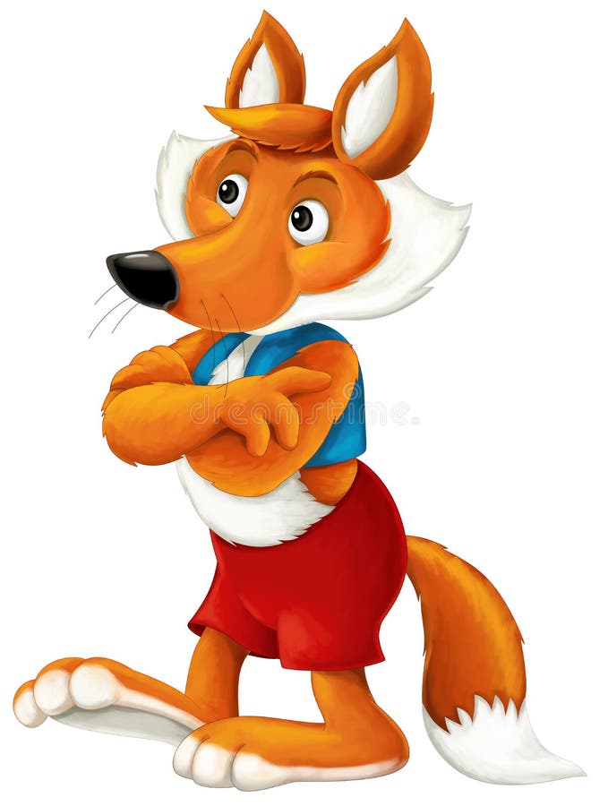 The cartoon fox stock illustration. Illustration of orange - 57628511