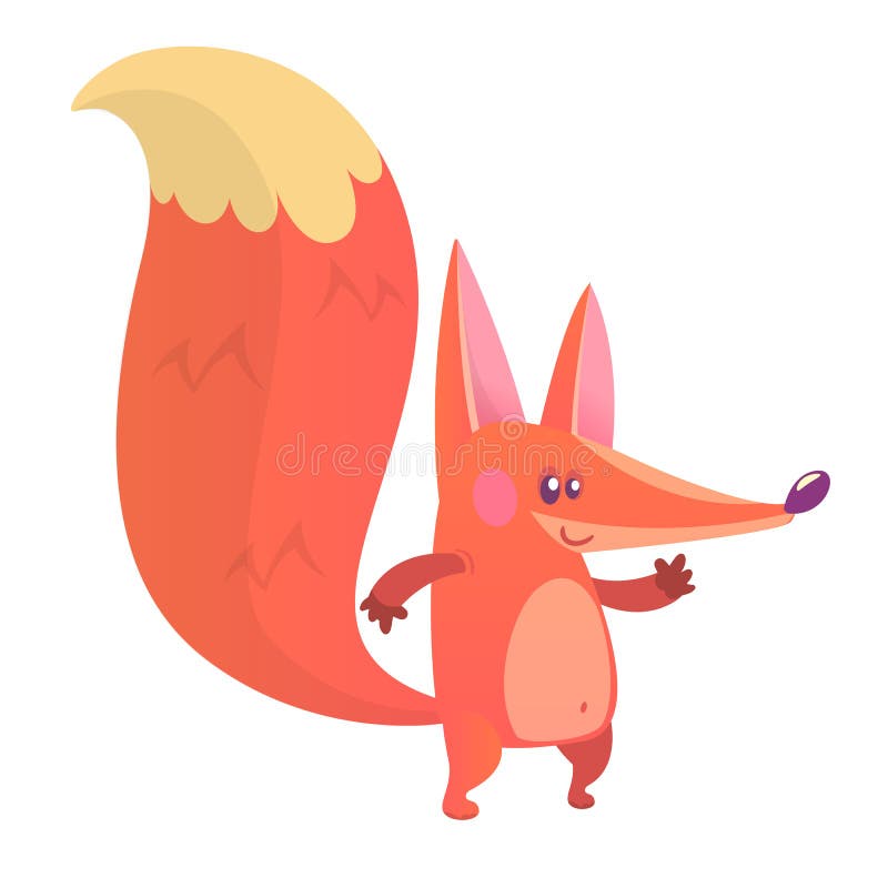 Cartoon Fox Icon. Vector Illustration of Orange Clever Fox Isolated on ...