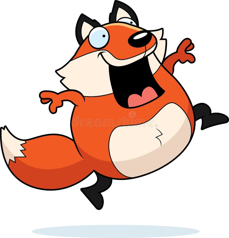 Cartoon Fox Jumping stock vector. Illustration of orange - 41818147