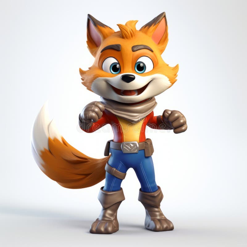 Vibrant 3d Fox Character with Rangercore Style and Playful ...