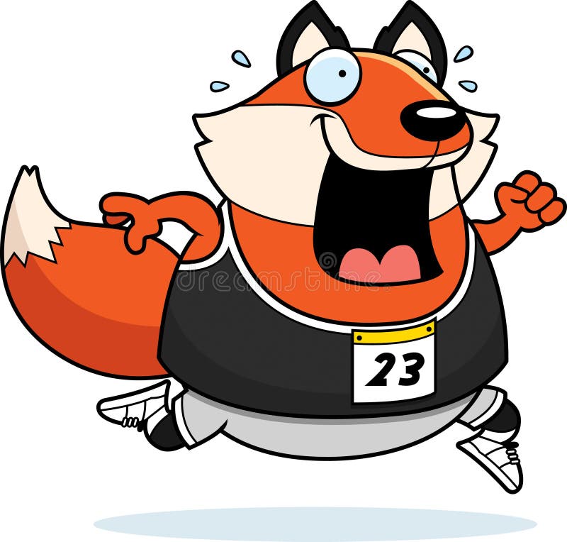 Cartoon Fox Running Race stock vector. Illustration of happy - 52057031
