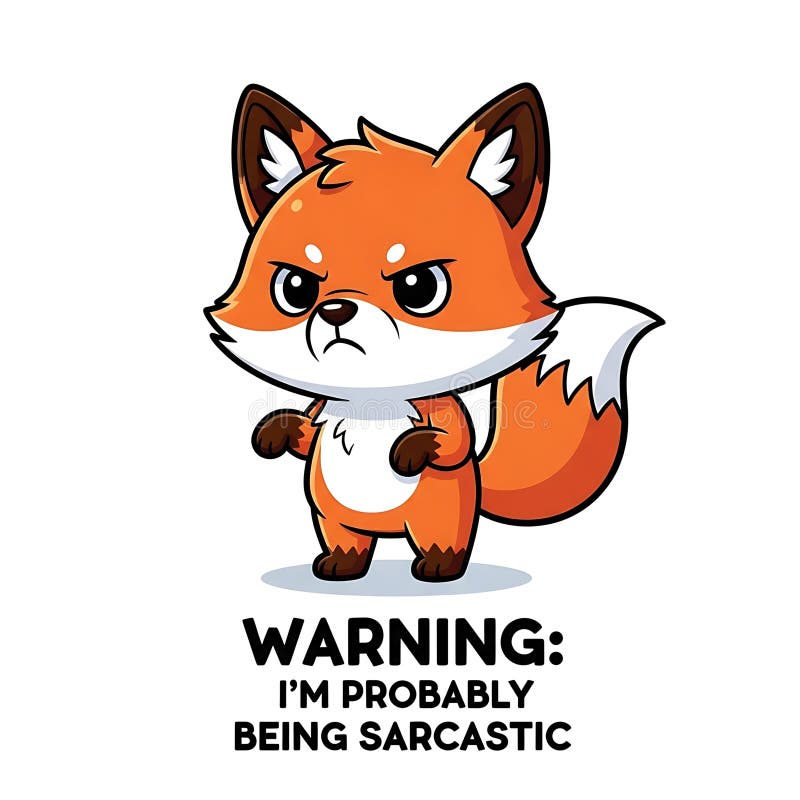 A Cartoon Fox with a Sarcastic Facial Expression Stands with a Bold ...