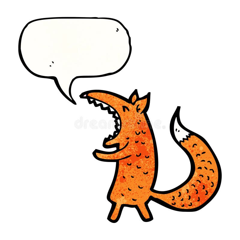 Cartoon Fox with Speech Bubble Stock Vector - Illustration of silly ...