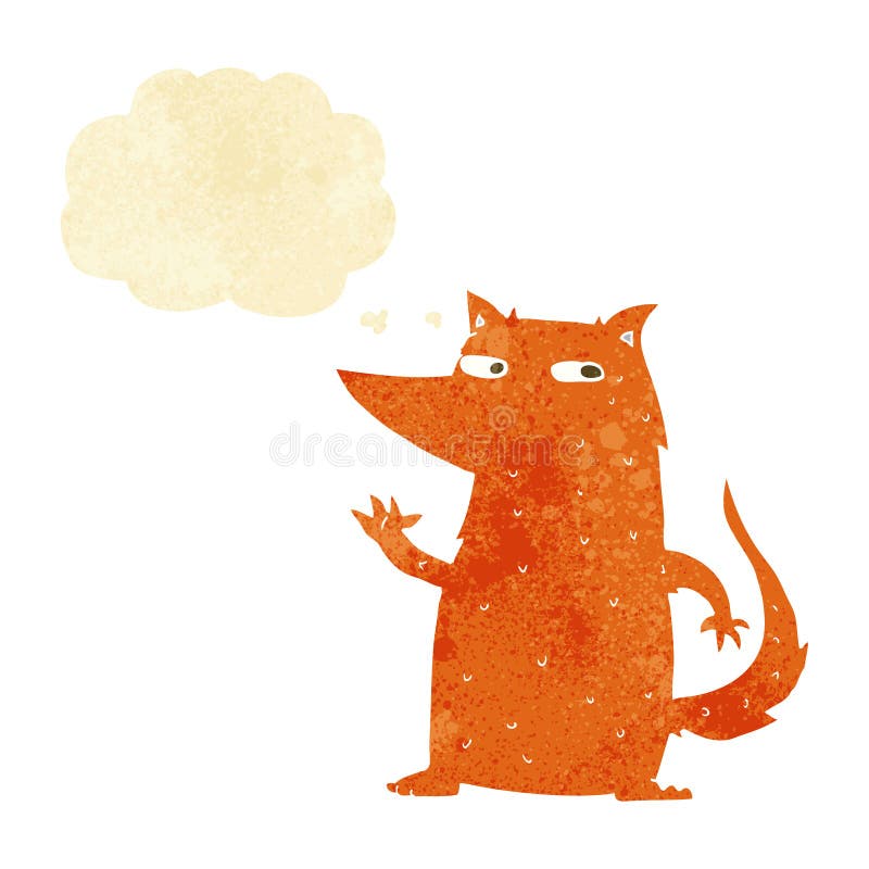 Cartoon Fox Waving with Thought Bubble Stock Illustration ...