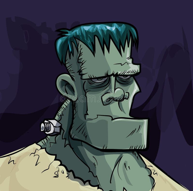 Cartoon Frankenstein Monster Head Stock Illustration - Illustration of ...