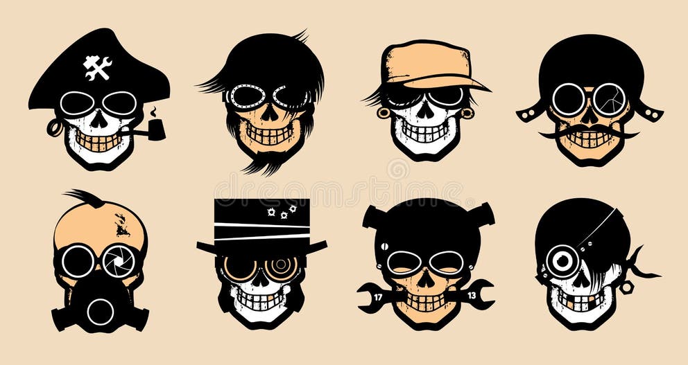 Cartoon freak icons. stock vector. Illustration of pirate - 22966258