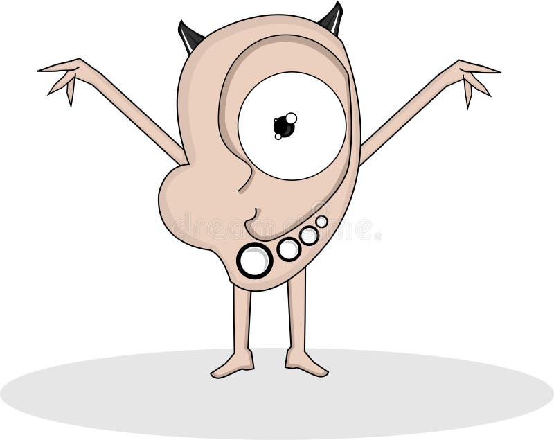 Cartoon Freak Monster Shape Ears Stock Illustration - Illustration of ...