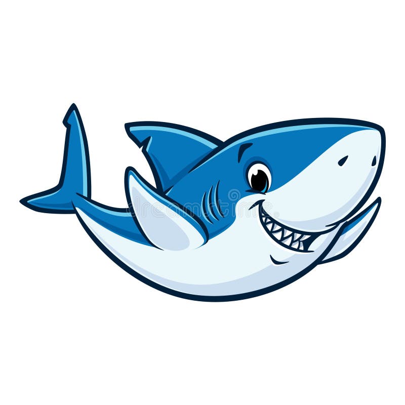 Cartoon Friendly Shark stock vector. Illustration of fish - 250663732