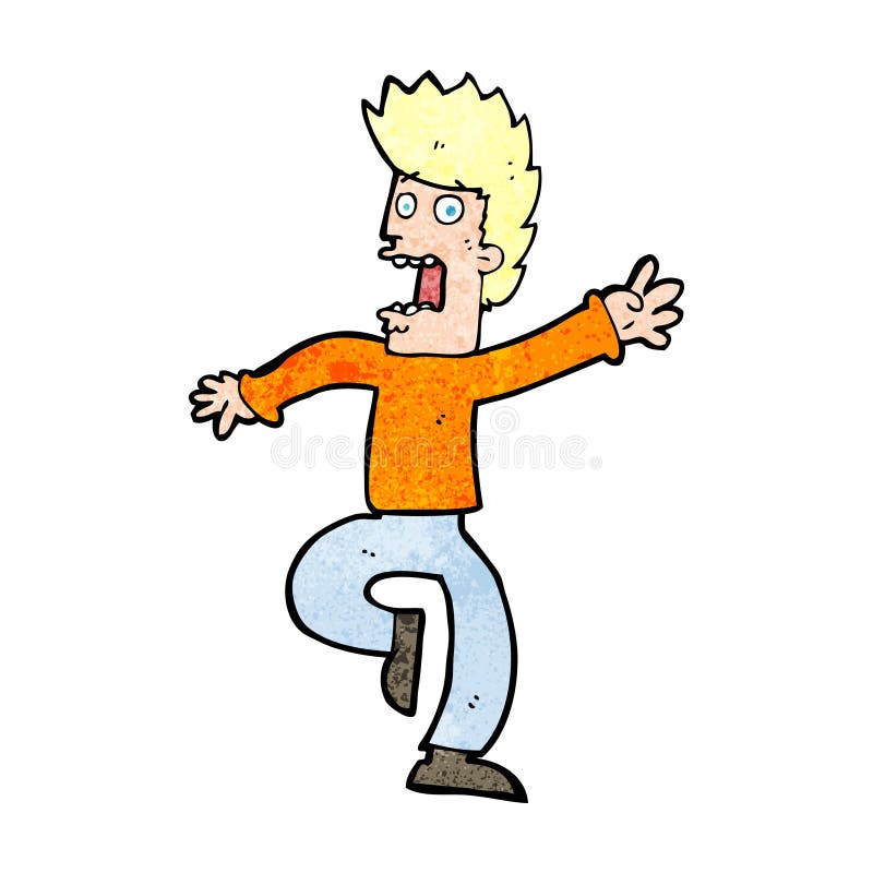 Cartoon frightened man stock vector. Illustration of terrified - 38010311
