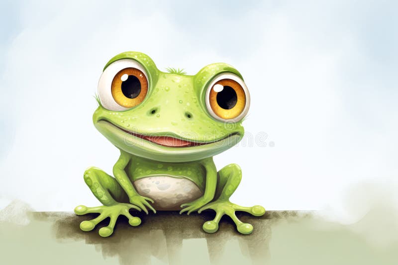 Cartoon Frog with a Big Smile on Its Face Stock Photo - Image of cute ...