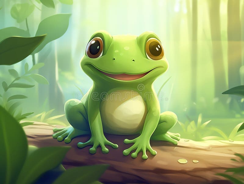 Cartoon Frog Character Made with Generative AI Illustration Stock ...