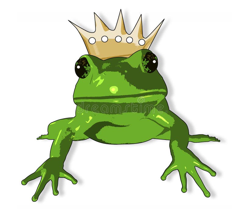 Cartoon Frog with crown stock illustration. Illustration of tail - 3404345