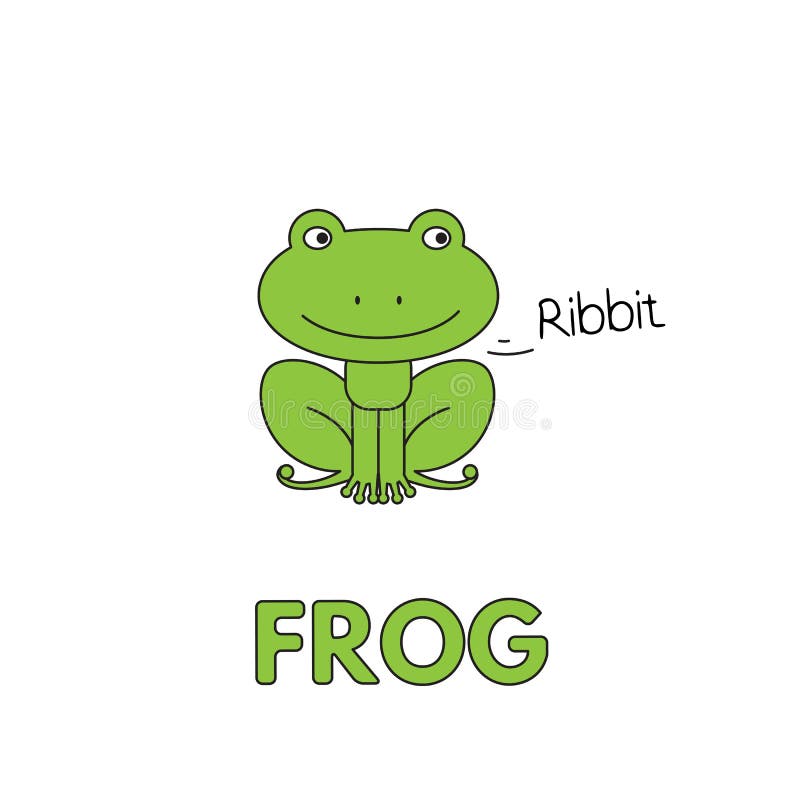 Cartoon Frog Flashcard for Children Stock Vector - Illustration of cute ...