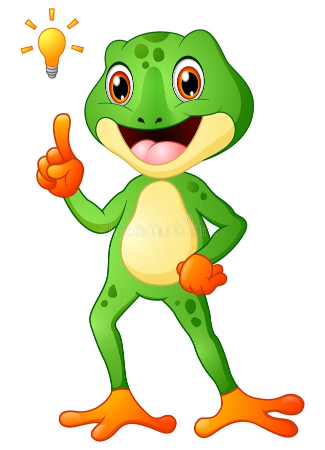 Cartoon Frog Sitting on the Leaf Stock Vector - Illustration of ...