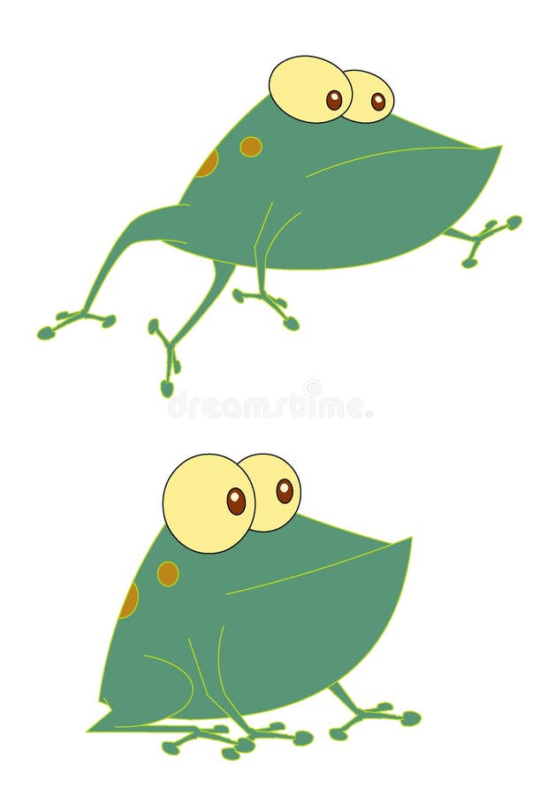 Cartoon Frog in two poses stock illustration. Illustration of cartoon ...