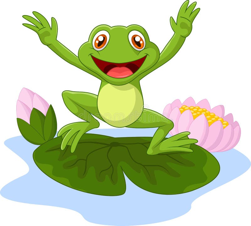 Cartoon frog waving stock vector. Image of green, mascot - 56088721