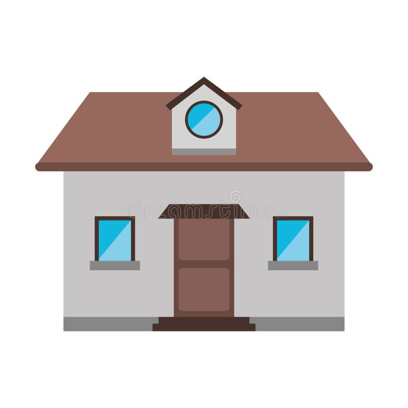 Cartoon Front View Home Window Loft Stock Vector - Illustration of ...