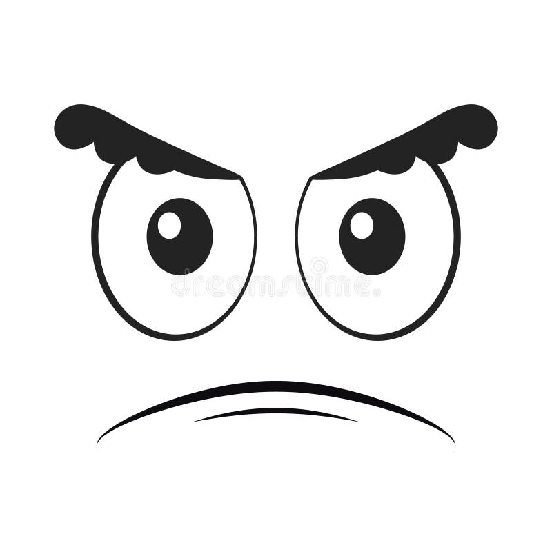 Cartoon Frowning Face Angry Expression Vector Stock Vector Illustration Of Caricature