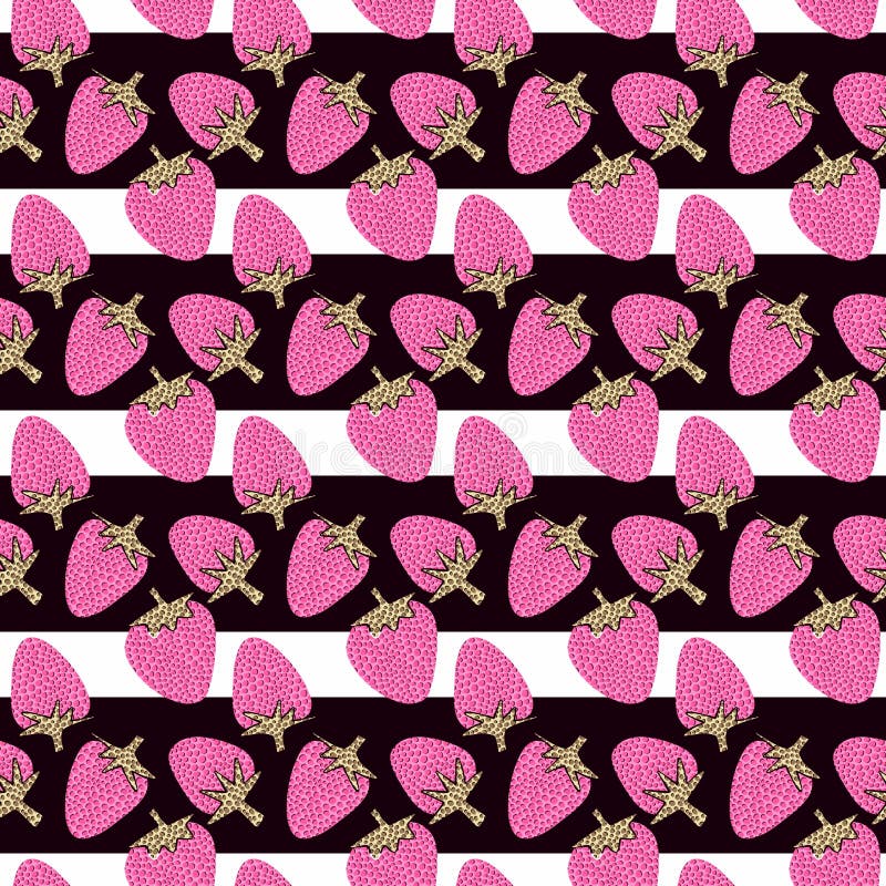 Cartoon Fruit Polka Dots Seamless Strawberry Pattern For Summer Fabrics