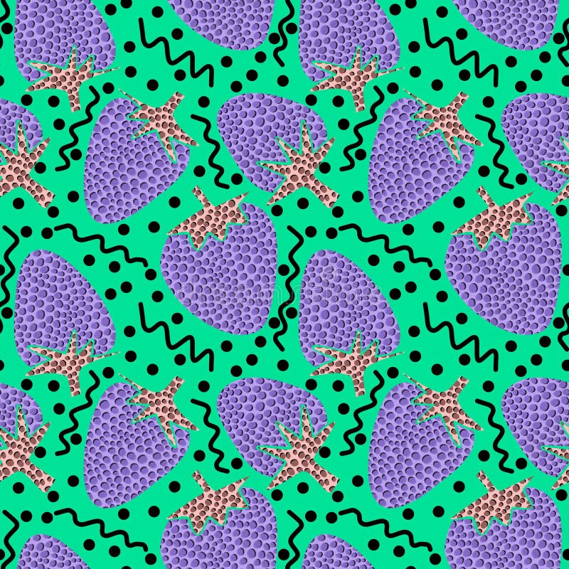 Cartoon Fruit Polka Dots Seamless Strawberry Pattern For Summer Fabrics