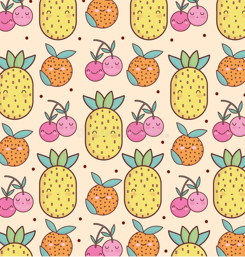 Cartoon fruits pattern stock vector. Illustration of freshness - 219396334