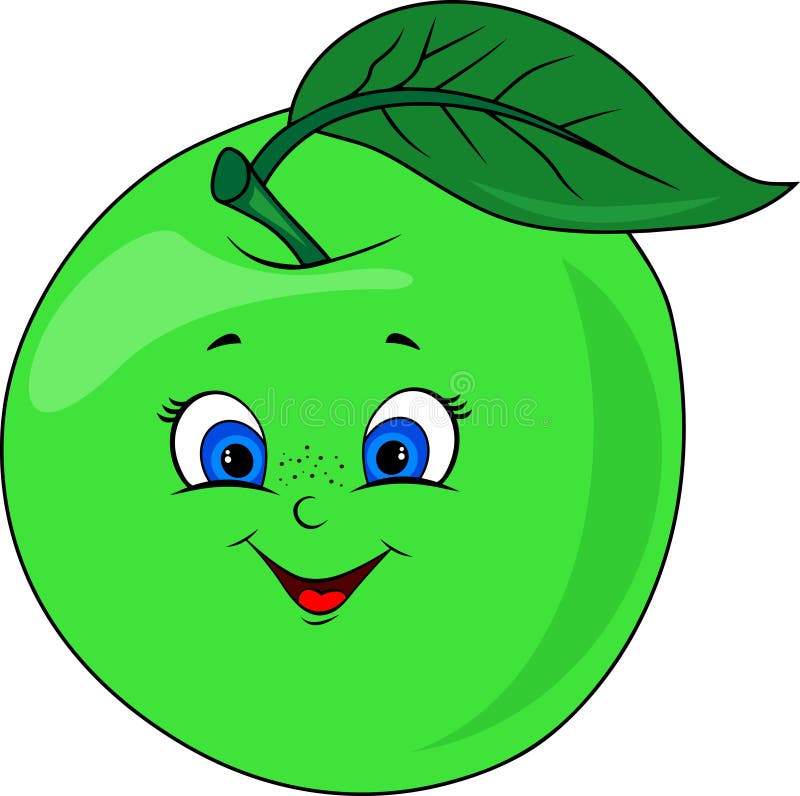 Cartoon Funny Apple in Vector Stock Vector - Illustration of fruits ...