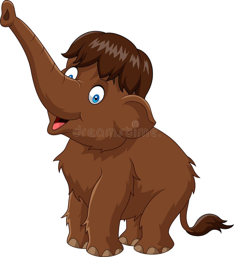 Cartoon funny baby mammoth stock vector. Illustration of isolated ...