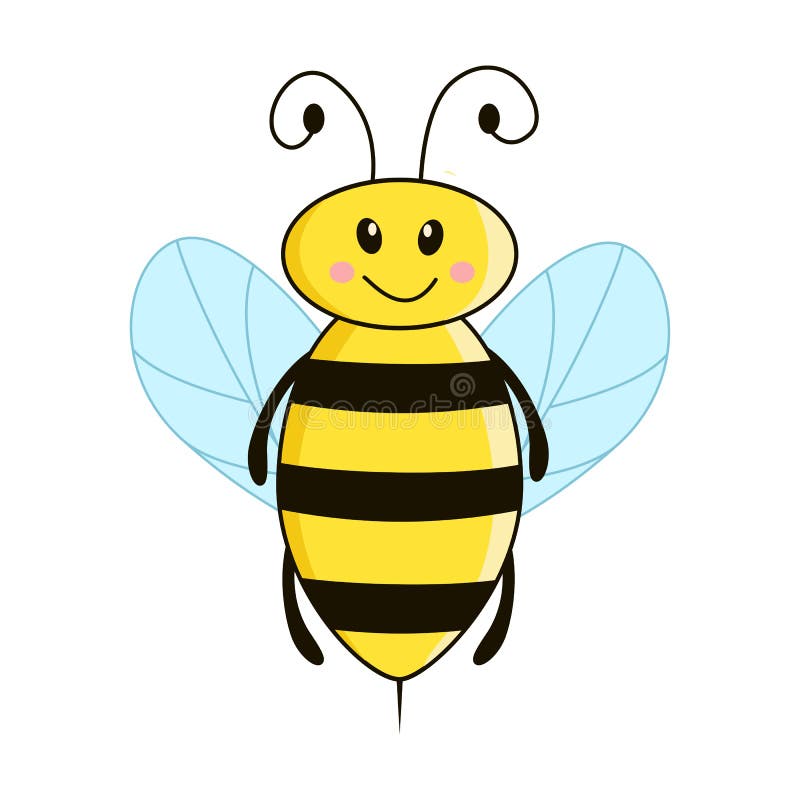 Cartoon Funny Bee. Vector on a White Background Isolate. Stock Vector ...