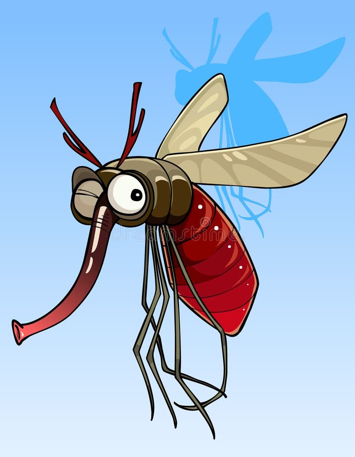 Cartoon funny big mosquito stock vector. Illustration of flying - 61307148