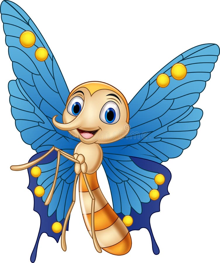 Funny butterfly cartoon stock vector. Illustration of cheerful - 29405777