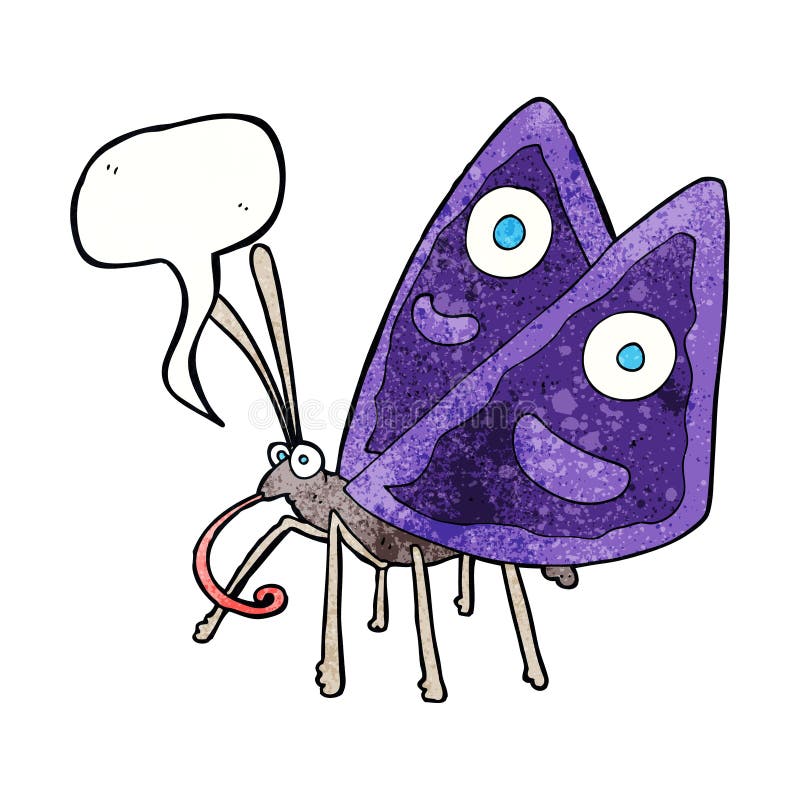 Cartoon Funny Butterfly with Speech Bubble Stock Illustration ...