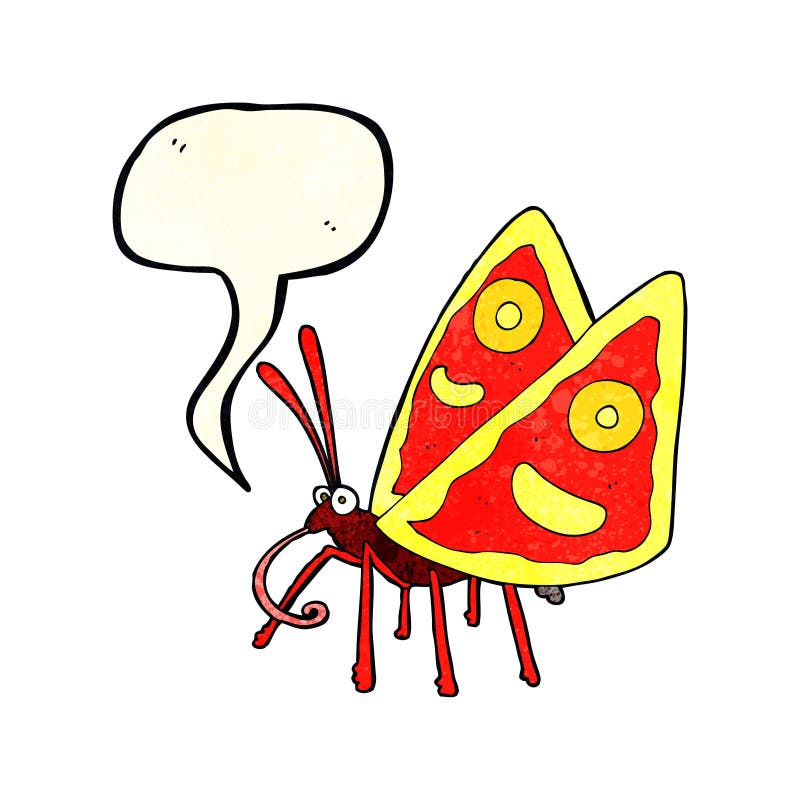 Cartoon Funny Butterfly with Speech Bubble Stock Illustration ...