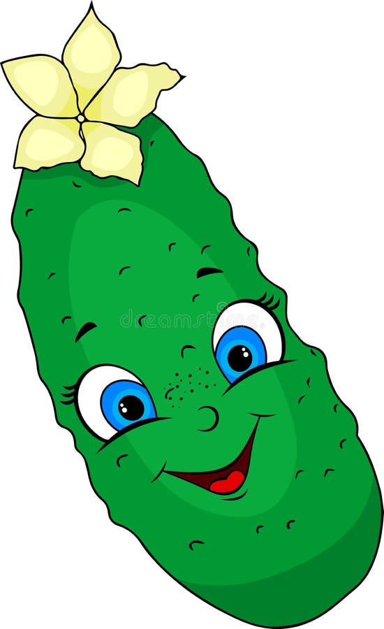 Cartoon Funny Cucumber in Vector Stock Vector - Illustration of vector ...