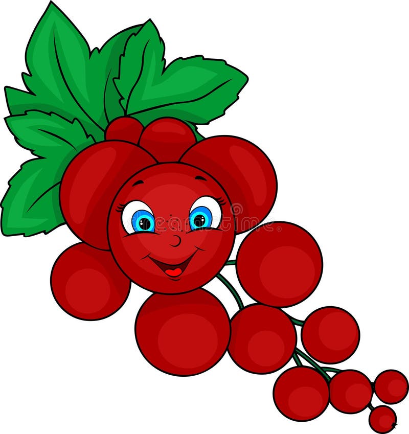 Cartoon Funny Currant in Vector Stock Vector - Illustration of fungus ...