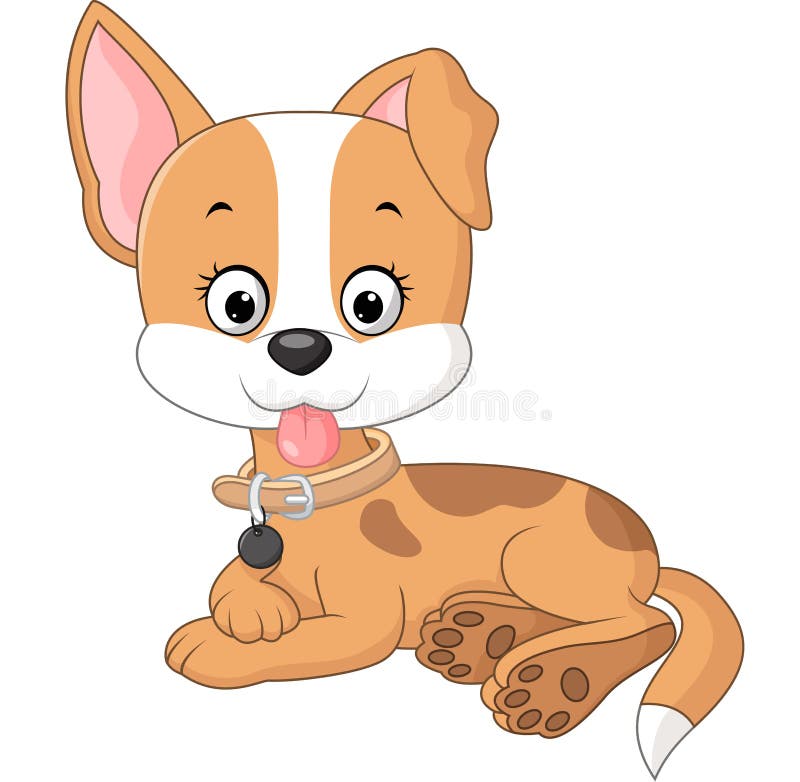 Cartoon funny dog lay down stock vector. Illustration of animal - 72182207