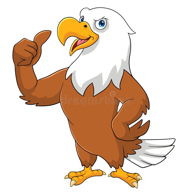 Cartoon Funny Eagle Giving Thumb Up Stock Vector - Illustration of ...