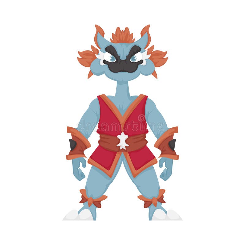 Cartoon Funny and Fabulous Chinese Dragon Warrior. Cartoon Style Stock ...