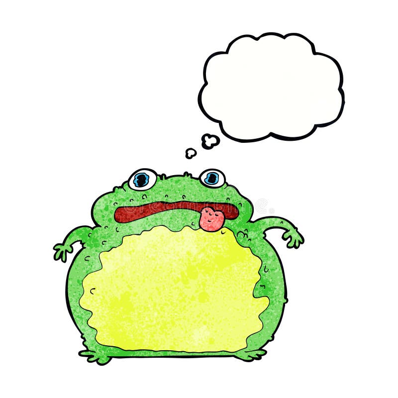 Cartoon Funny Frog with Thought Bubble Stock Illustration ...