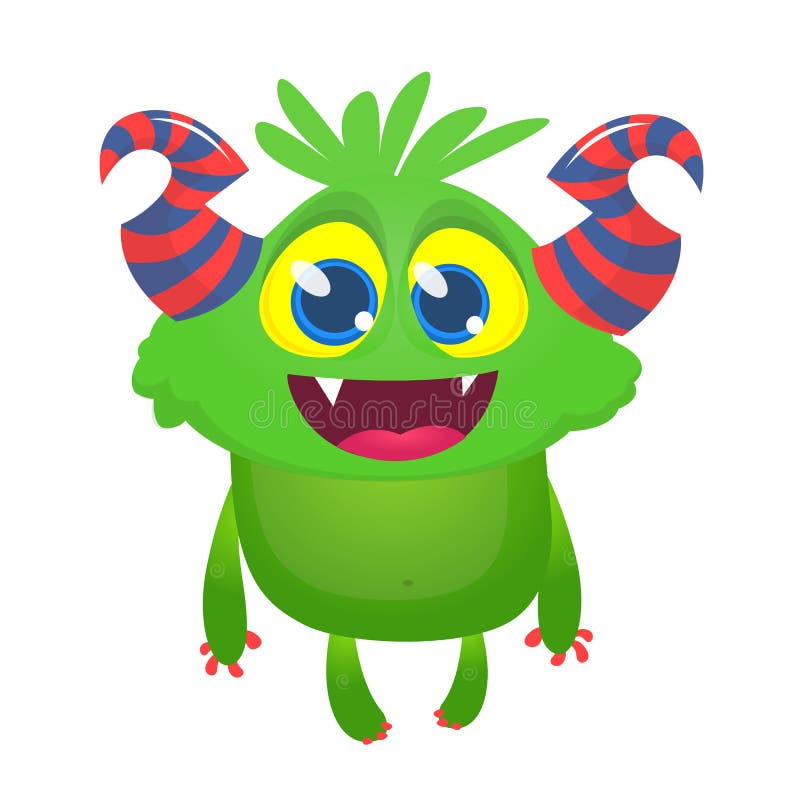 Cartoon Funny Green Gremlin or Troll Monster Stock Vector ...
